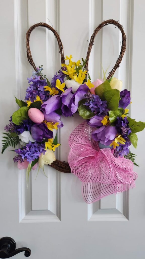 Easy DIY Easter Wreath Makeover for Your Front Door - Hen and Horse Design