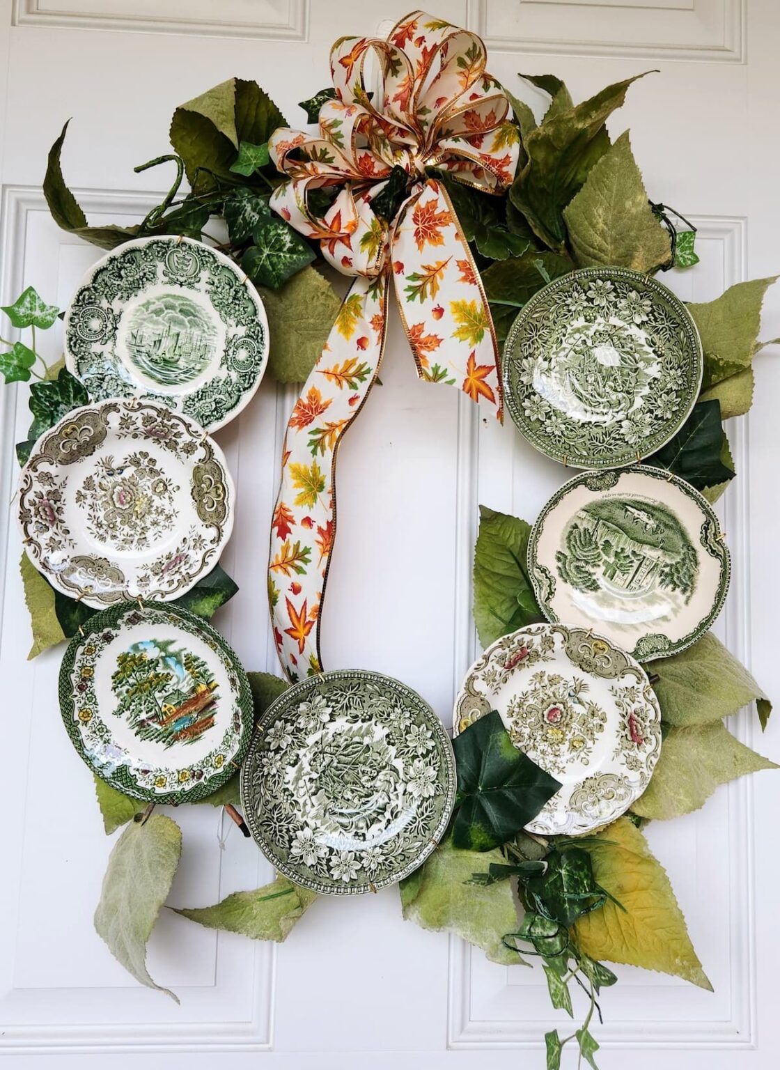 How to Make a Plate Wreath for Your Front Door - Hen and Horse Design
